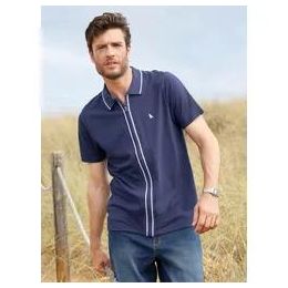 Kurzarmshirt Catamaran "Kurzarm-Poloshirt", Herren, Gr. 44/46, rauchblau, wei&szlig;, 100% Baumwolle, unifarben, Shirts
