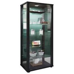 Standvitrine Vcm "Holz Glas Stand Vitrine Sammelvitrine Kavisa L", schwarz, B:50cm T:38cm, Obermaterial: 100% Holz Wood., Schr&auml;nke, Standvitrine