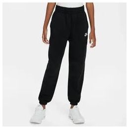Sporthose Nike SPORTSWEAR "G NSW CLUB FLC LOOSE PANT LBR", M&auml;dchen, Gr. XS, N-Gr, schwarz, schwarz,, Obermaterial: 80% Baumwolle, 20% Polyester, Hosen Sporthose, bequeme Passform, sportlicher Stil, f&uuml;r Jugendliche