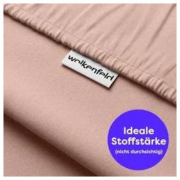 Spannbettlaken WOLKENFELD "Boxspringbett Bettlaken - Spannbetttuch f&uuml;r Matratzen bis 40cm", rosa, 1 Stk., Jersey, 200x200-220 200x220 200x220-240 220x240 40cm, Jersey, Obermaterial: 95% Baumwolle, 5% Elasthan (LYCRA), Bettlaken, Spannbettlaken, Elastisch & Rutschfest: 90x200, 140x200, 160x200, 180x200 & &Uuml;bergr&ouml;&szlig;en