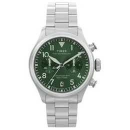 Chronograph Timex "WATERBURY ACE", edelstahlfarben, Armbanduhren, Herren, Chronograph, Quarzuhr, Armbanduhr, Herrenuhr, Edelstahlarmband, Stoppfunktion,Datum