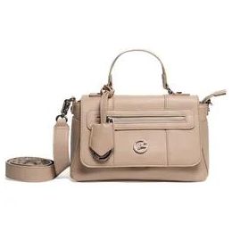 Schultertasche GATTINONI "Denise Soft Flap Bag Damen", Damen, Gr. B/H/T: 17cm onesize, beige, PVC, Polyurethan, Taschen Schultertasche, Schultertasche Damen, Abendtasche, Fashion, Lifestyle, Sale
