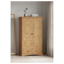 W&auml;scheschrank OTTO HOME "Rustic", natur, B:94cm H:150cm T:39cm, Massivholz, Schr&auml;nke, aus massiver Kiefer, FSC, sch&ouml;ne Kassettenoptik, mit Ringgriffen