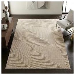 Teppich Sehrazat "Rio 1800, auch als L&auml;ufer", beige, B:120cm H:7mm L:170cm, Polyester, Teppiche, Teppich, Kurzflor, grafisches Hoch Tief Muster, Wohnzimmer