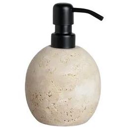 M&ouml;ve Seifenspender M&Ouml;VE "Travertine Grace", beige, Metall, Naturstein, Dosierspender, Seifenspender