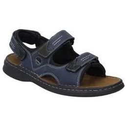 Sandale Josef Seibel "Franklyn, blau", Damen, Gr. 39, blau (ocean, schwarz), Obermaterial: 100% Rindsleder Leather cow., Schuhe Sandale