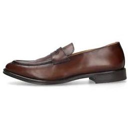 Loafer Henry Stevens "Wes PL", Herren, Gr. 45, mittelbraun, Kalbsleder mit Handfinish, Schuhe Loafer