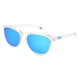 Oakley OO9479 MANORBURN | Herren-Sonnenbrille | Fassung: Vollrand, Quadratisch, Kunststoff, Wei&szlig; Transparent | Glasfarbe: Blau Verlaufend