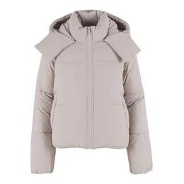 Winterjacke Urban Classics "Urban Classics Ladies Hooded Collar Puffer Jacket", Damen, Gr. XL, cloud, 100% Polyester, unifarben, normal, ohne Ausschnitt, Jacken Winterjacke