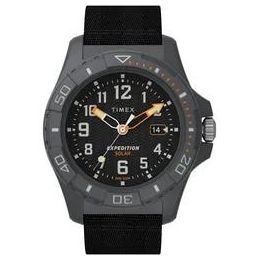 Solaruhr Timex "FREEDIVE", schwarz, Armbanduhren, Damen, Armbanduhr, Herrenuhr, Datum, Leuchtzeiger, Mineralglas, analog