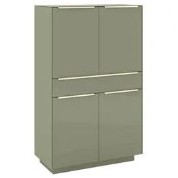 Highboard "Reno", olivgr&uuml;n matt lack, glas olivgr&uuml;n glanz, B:92cm H:148cm T:42cm, Glas, Holzwerkstoff, SET ONE BY Musterring, Sideboards, Highboard, Mit Sockel in diversen Farben, 148 cm H&ouml;he & Farbauswahl