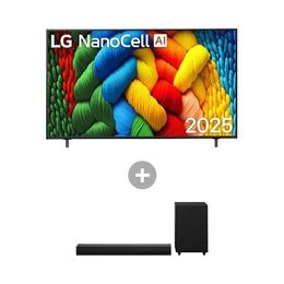LG 65 &Prime; NanoCell AI NANO80 4K Smart TV + 2.1 Kanal TV Soundbar DS30A 65NANO80A6B.DS30001