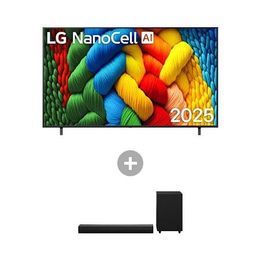 LG 75 &Prime; NanoCell AI NANO80 4K Smart TV + 2.1 Kanal TV Soundbar DS30A 75NANO80A6B.DS30001