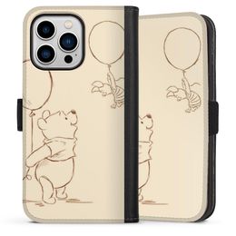 DeinDesign iPhone 13 Pro Handy Klapph&uuml;lle Handyh&uuml;lle aus Kunst Leder schwarz Flip Case Disney Official Licensed Product Winnie The Pooh Sideflip mit Lasche