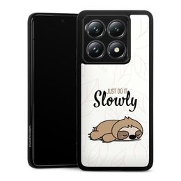 DeinDesign Xiaomi 14T Pro Handy Silikon H&uuml;lle Case schwarz Handyh&uuml;lle Sloth Animals Lazy Sunday