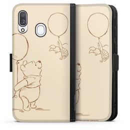 DeinDesign Galaxy A40 Handy Klapph&uuml;lle Handyh&uuml;lle aus Kunst Leder schwarz Flip Case Disney Official Licensed Product Winnie The Pooh Sideflip mit Lasche