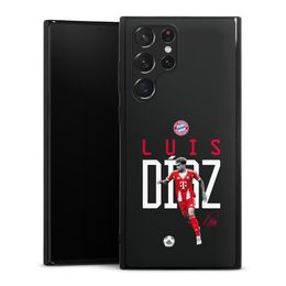 DeinDesign Galaxy S22 Ultra Handy Silikon H&uuml;lle Case schwarz Handyh&uuml;lle Fc Bayern M&uuml;nchen Official Licensed Product Luis Diaz
