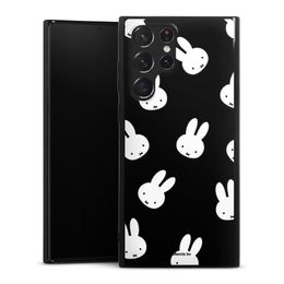 DeinDesign Galaxy S22 Ultra Handy Silikon H&uuml;lle Case schwarz Handyh&uuml;lle Muster Miffy Transparent