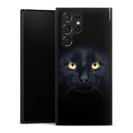 DeinDesign Galaxy S22 Ultra Handy Silikon H&uuml;lle Case schwarz Handyh&uuml;lle Eye Cat Black