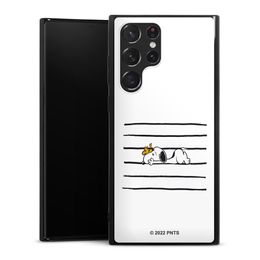 DeinDesign Galaxy S22 Ultra Handy Silikon H&uuml;lle Case schwarz Handyh&uuml;lle Snoopy Dog Peanuts