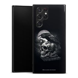 DeinDesign Galaxy S22 Ultra Handy Silikon H&uuml;lle Case schwarz Handyh&uuml;lle Raven Skulls Skull