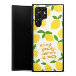 DeinDesign Galaxy S22 Ultra Handy Silikon H&uuml;lle Case schwarz Handyh&uuml;lle Lemon Statement Spruch