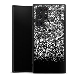 DeinDesign Galaxy S22 Ultra Handy Silikon H&uuml;lle Case schwarz Handyh&uuml;lle Muster Snowflake Glitzer