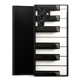DeinDesign Galaxy S22 Ultra Handy Silikon H&uuml;lle Case schwarz Handyh&uuml;lle Klavier Music Piano