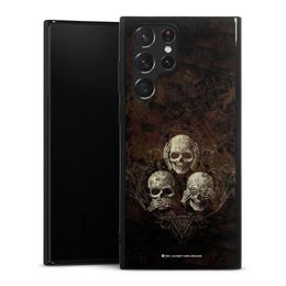 DeinDesign Galaxy S22 Ultra Handy Silikon H&uuml;lle Case schwarz Handyh&uuml;lle Gothic Art Skulls