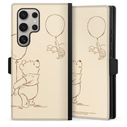 DeinDesign Galaxy S24 Ultra Handy Klapph&uuml;lle Handyh&uuml;lle aus Kunst Leder schwarz Flip Case Disney Official Licensed Product Winnie The Pooh Sideflip mit Lasche