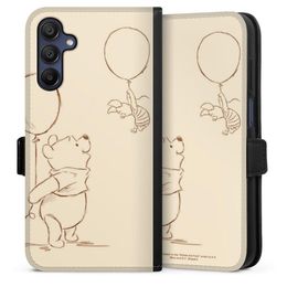 DeinDesign Galaxy A15 Handy Klapph&uuml;lle Handyh&uuml;lle aus Kunst Leder schwarz Flip Case Disney Official Licensed Product Winnie The Pooh Sideflip mit Lasche