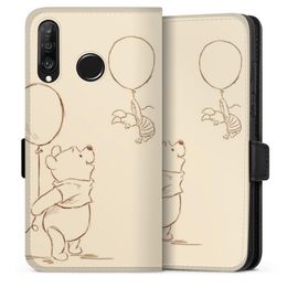 DeinDesign Huawei P30 Lite Handy Klapph&uuml;lle Handyh&uuml;lle aus Kunst Leder schwarz Flip Case Disney Official Licensed Product Winnie The Pooh Sideflip mit Lasche