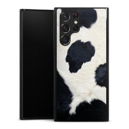 DeinDesign Galaxy S22 Ultra Handy Silikon H&uuml;lle Case schwarz Handyh&uuml;lle Animal Look Animal Print Cow Skin