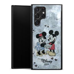 DeinDesign Galaxy S22 Ultra Handy Silikon H&uuml;lle Case schwarz Handyh&uuml;lle Vintage Disney