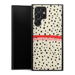 DeinDesign Galaxy S22 Ultra Handy Silikon H&uuml;lle Case schwarz Handyh&uuml;lle Stripes Points Kunst