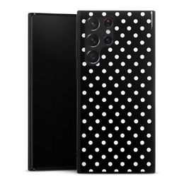 DeinDesign Galaxy S22 Ultra Handy Silikon H&uuml;lle Case schwarz Handyh&uuml;lle Retro Points Polka Dots