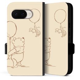 DeinDesign Google Pixel 9a Handy Klapph&uuml;lle Handyh&uuml;lle aus Kunst Leder schwarz Flip Case Disney Official Licensed Product Winnie The Pooh Sideflip mit Lasche