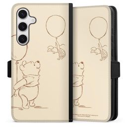 DeinDesign Galaxy S24+ Handy Klapph&uuml;lle Handyh&uuml;lle aus Kunst Leder schwarz Flip Case Disney Official Licensed Product Winnie The Pooh Sideflip mit Lasche