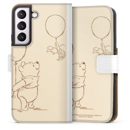 DeinDesign Galaxy S22 Handy Klapph&uuml;lle Handyh&uuml;lle aus Kunst Leder wei&szlig; Flip Case Disney Official Licensed Product Winnie The Pooh Sideflip mit Lasche