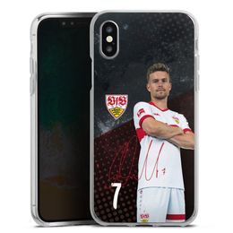 DeinDesign iPhone X Handy Silikon H&uuml;lle Case transparent Handyh&uuml;lle Official Licensed Product Maximilian Mittelst&auml;dt Vfb Stuttgart Silikon Case