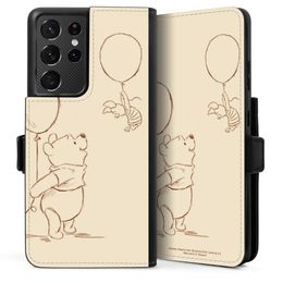 DeinDesign Galaxy S21 Ultra 5G Handy Klapph&uuml;lle Handyh&uuml;lle aus Kunst Leder schwarz Flip Case Disney Official Licensed Product Winnie The Pooh Sideflip mit Lasche