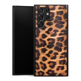 DeinDesign Galaxy S22 Ultra Handy Silikon H&uuml;lle Case schwarz Handyh&uuml;lle Animal Print Leopard Fur