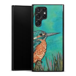 DeinDesign Galaxy S22 Ultra Handy Silikon H&uuml;lle Case schwarz Handyh&uuml;lle Painting Bird Animals