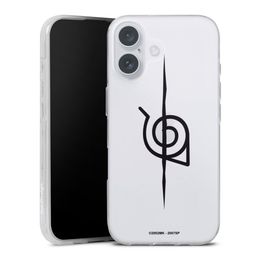 DeinDesign iPhone 16 Plus Handy Silikon H&uuml;lle Case transparent Handyh&uuml;lle Konoha Sasuke Naruto Shippuden Silikon Case