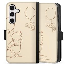 DeinDesign Galaxy S24 Handy Klapph&uuml;lle Handyh&uuml;lle aus Kunst Leder schwarz Flip Case Disney Official Licensed Product Winnie The Pooh Sideflip mit Lasche