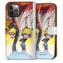 DeinDesign iPhone 12 Pro Max Handy Klapph&uuml;lle Handyh&uuml;lle aus Kunst Leder wei&szlig; Flip Case Naruto Shippuden Minato Namikaze Official Licensed Product Sideflip mit 