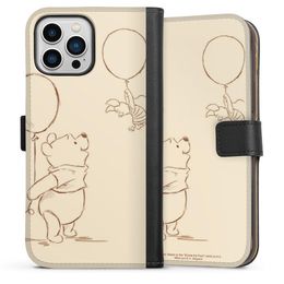 DeinDesign iPhone 13 Pro Max Handy Klapph&uuml;lle Handyh&uuml;lle aus Kunst Leder schwarz Flip Case Disney Official Licensed Product Winnie The Pooh Sideflip mit langer 
