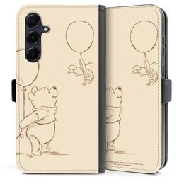 DeinDesign Galaxy A35 5G Handy Klapph&uuml;lle Handyh&uuml;lle aus Kunst Leder schwarz Flip Case Disney Official Licensed Product Winnie The Pooh Sideflip mit Lasche