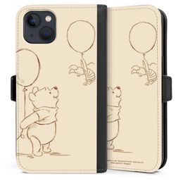 DeinDesign iPhone 13 Handy Klapph&uuml;lle Handyh&uuml;lle aus Kunst Leder schwarz Flip Case Disney Official Licensed Product Winnie The Pooh Sideflip mit Lasche
