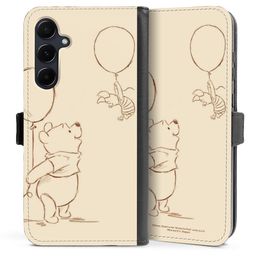 DeinDesign Galaxy A55 5G Handy Klapph&uuml;lle Handyh&uuml;lle aus Kunst Leder schwarz Flip Case Disney Official Licensed Product Winnie The Pooh Sideflip mit Lasche